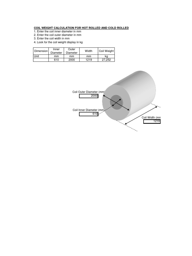 Coil Weight Calculation Guide | PDF | Technology & Engineering
