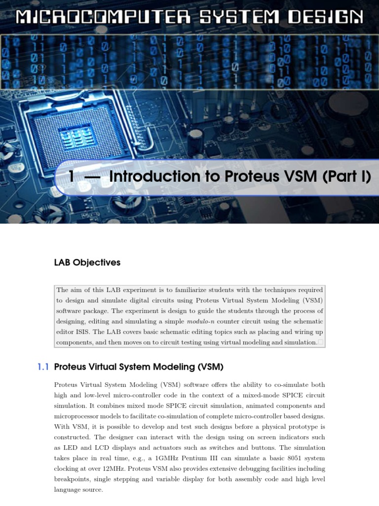 An Introduction to Designing and Simulating Digital Circuits Using Proteus VSM Software | PDF ...