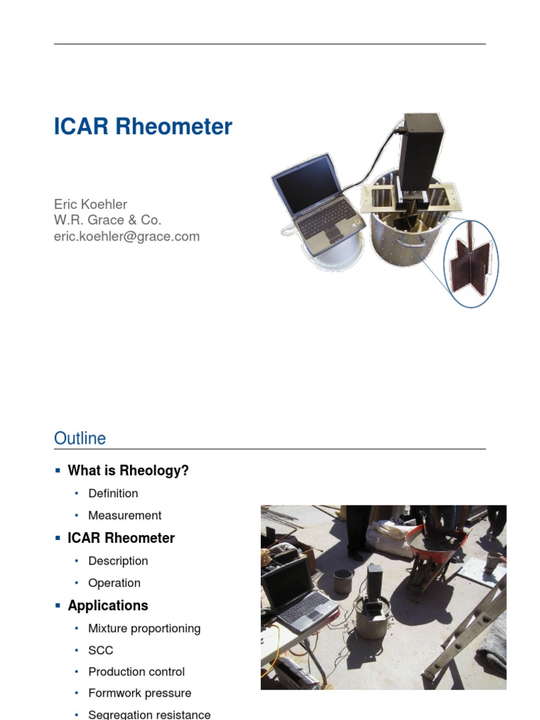 ICAR Rheometer: Eric Koehler W.R. Grace & Co | PDF | Rheology | Shear ...