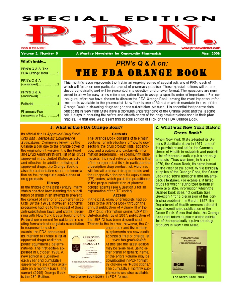 The Fda Orange Book: Special Edition | Download Free PDF | Generic Drug ...