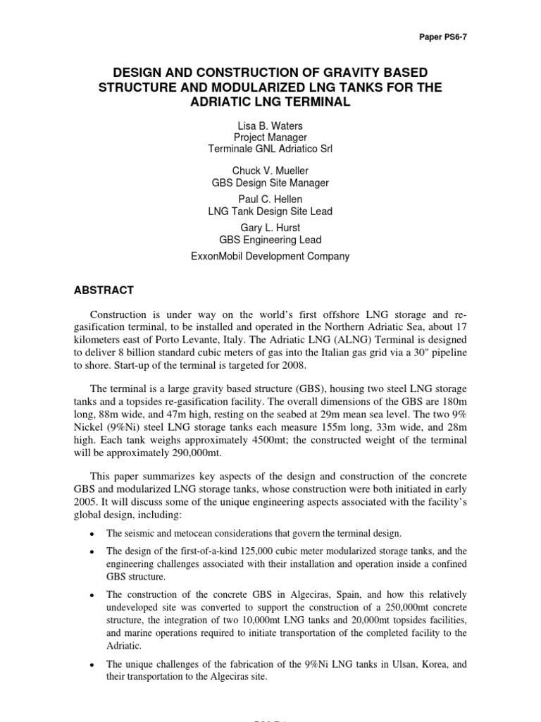 Adriatic LNG Terminal Design Overview | PDF