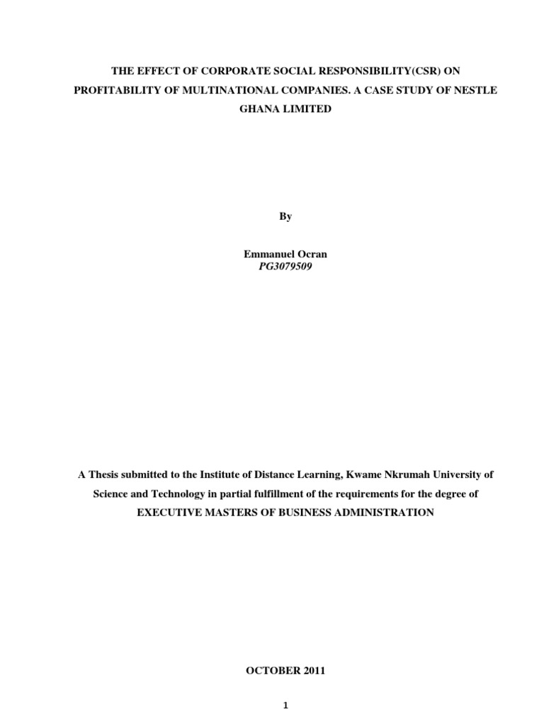 Emmanuel Ocran 3 | PDF | Corporate Social Responsibility | Small And ...