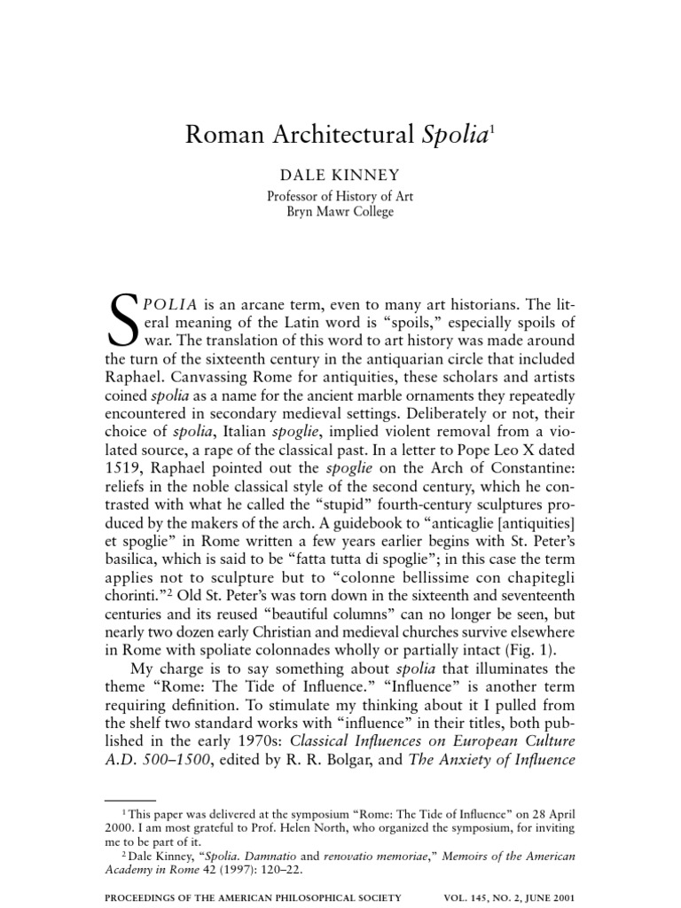 Kinney, Roman Architectural Spolia | PDF | Architectural Design ...