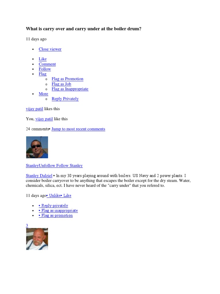 What Is Carry Over and Carry Under at The Boiler Drum | PDF | Boiler ...