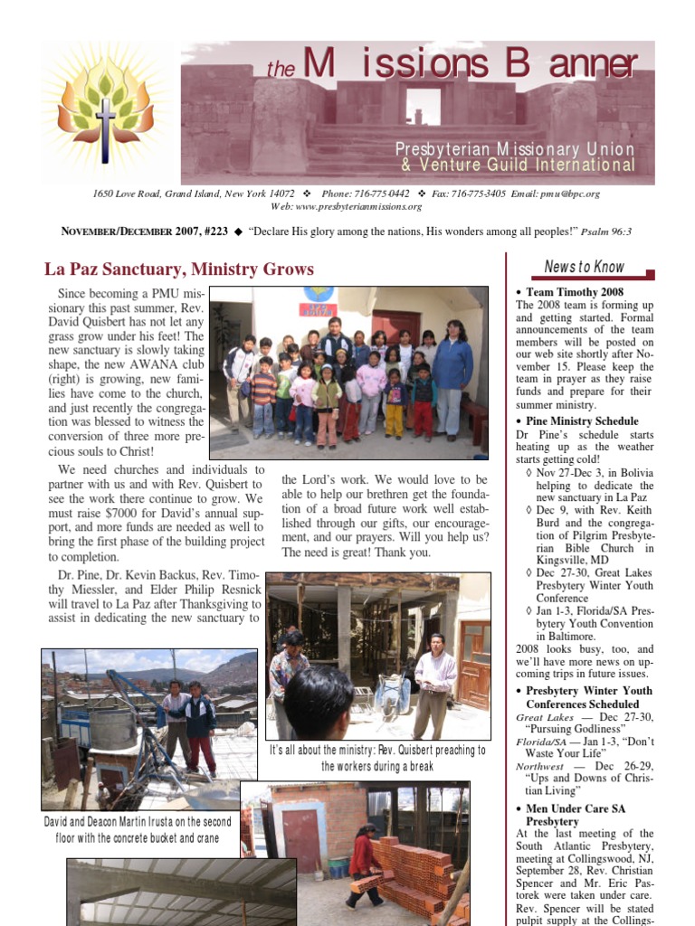 Newsletter 1112-07 Color | PDF | Missionary | Christian Mission