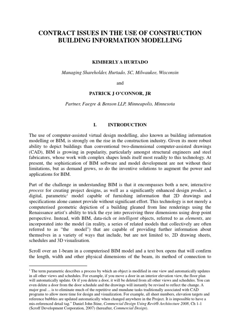 Bim Contract Issues | PDF | Building Information Modeling ...