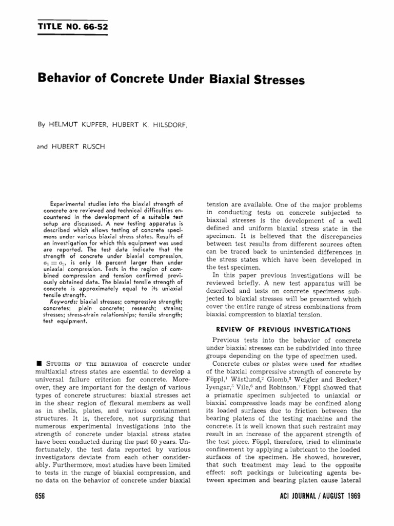 Concrete Behavior Under Biaxial Stresses | PDF | Strength Of Materials ...
