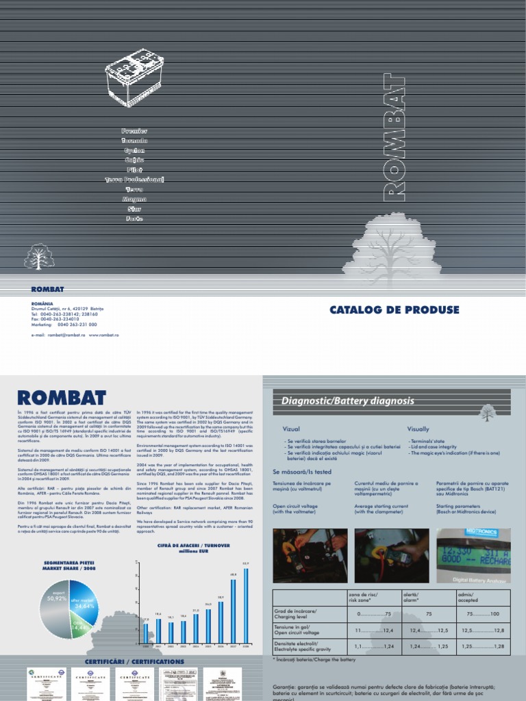 Catalog Rombat | PDF | Battery (Electricity) | Ac Power Plugs And Sockets