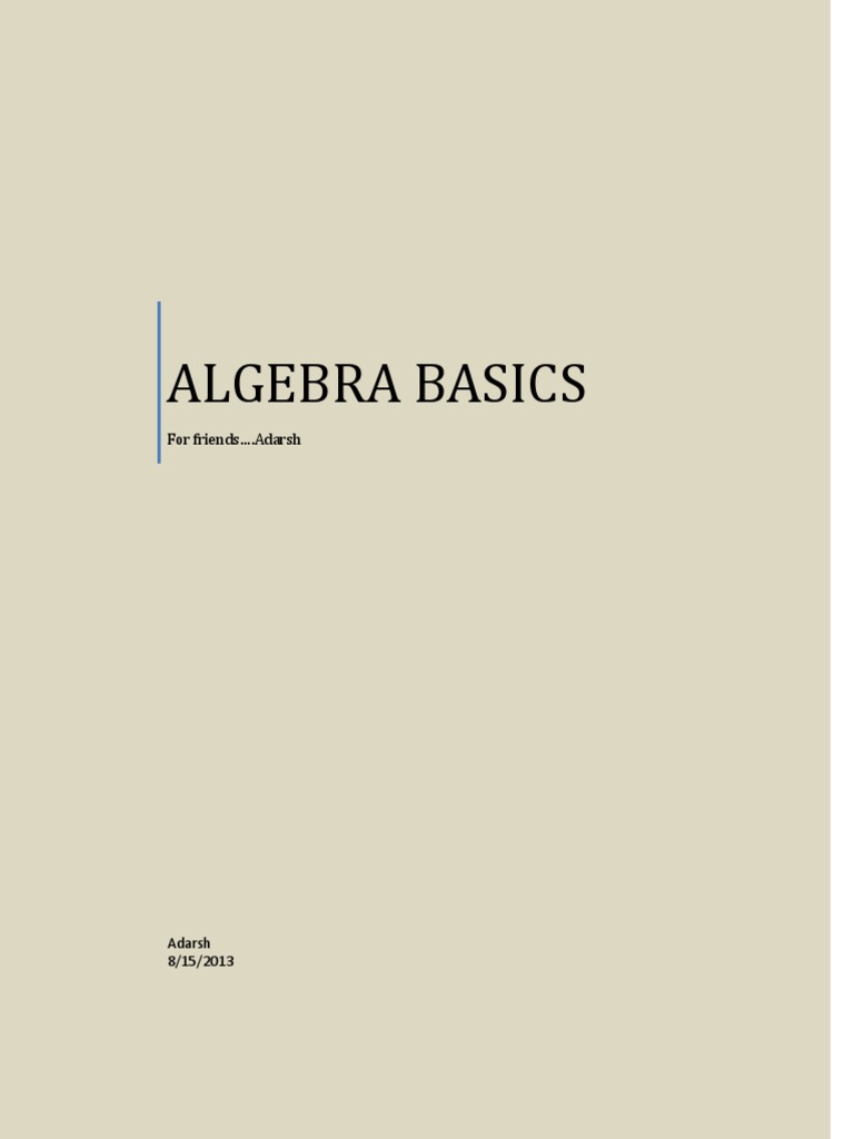 An Introduction to Basic Algebra Concepts: Positive and Negative ...