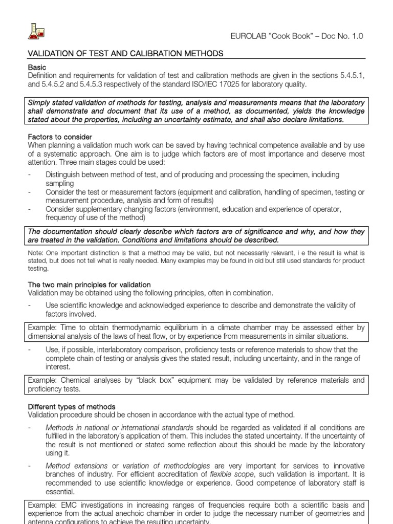 No 1 Method Validation | PDF | Verification And Validation | Uncertainty
