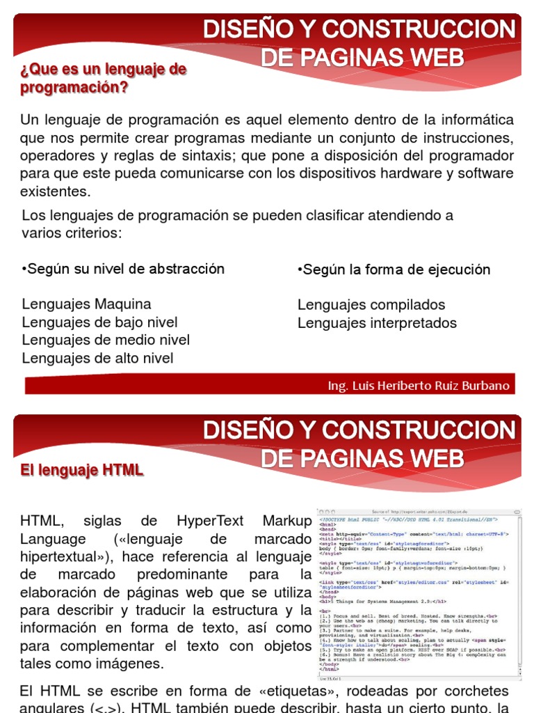 Diseño y Construccion de Paginas Web | PDF | Página web | HTML