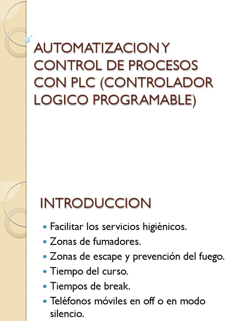 Automatizacion y Control de Procesos Con PLC | PDF | Controlador lógico ...