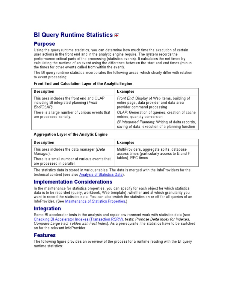 Bi Query Runtime Statistics Pdf Information Retrieval Databases