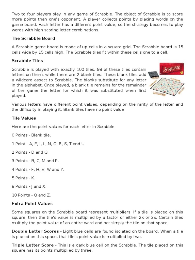 Scrabble Rules | PDF | Gaming | Linguistics
