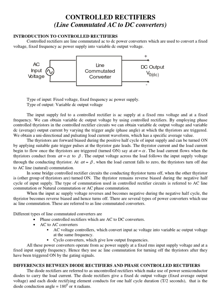Controlled Rectifiers | PDF | Rectifier | Power Supply