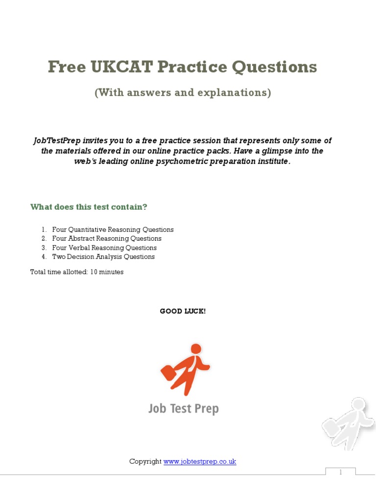 Free Ukcat Questions Answers | PDF | Reason | Science