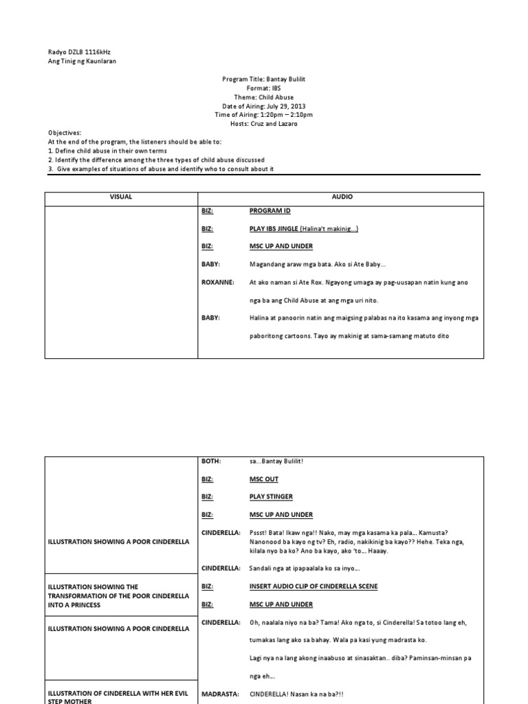 Two Column Script Sample | PDF