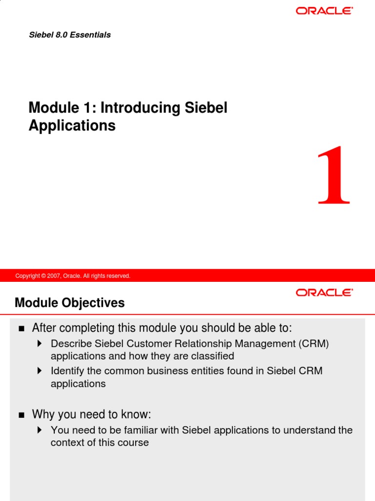 01 Introducing Siebel 8.0 Application | PDF