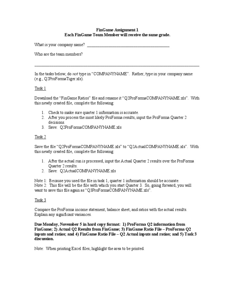 FinGame Assignment 1 | PDF | Computers