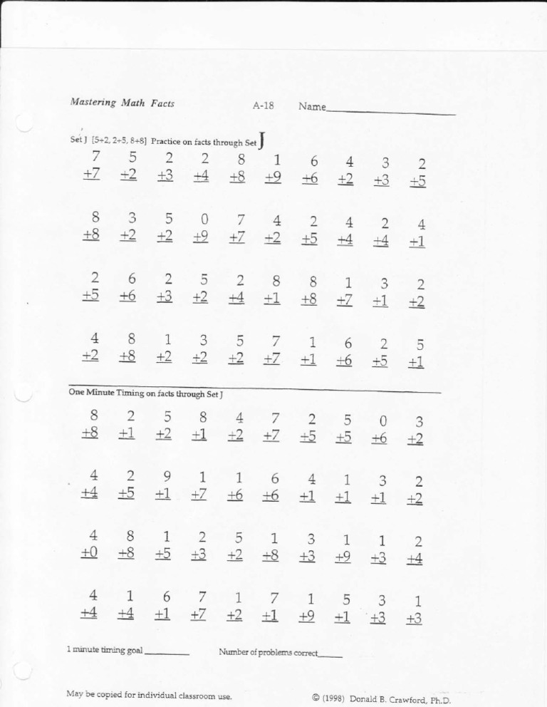 Mastering Math Facts Practice Guide | PDF