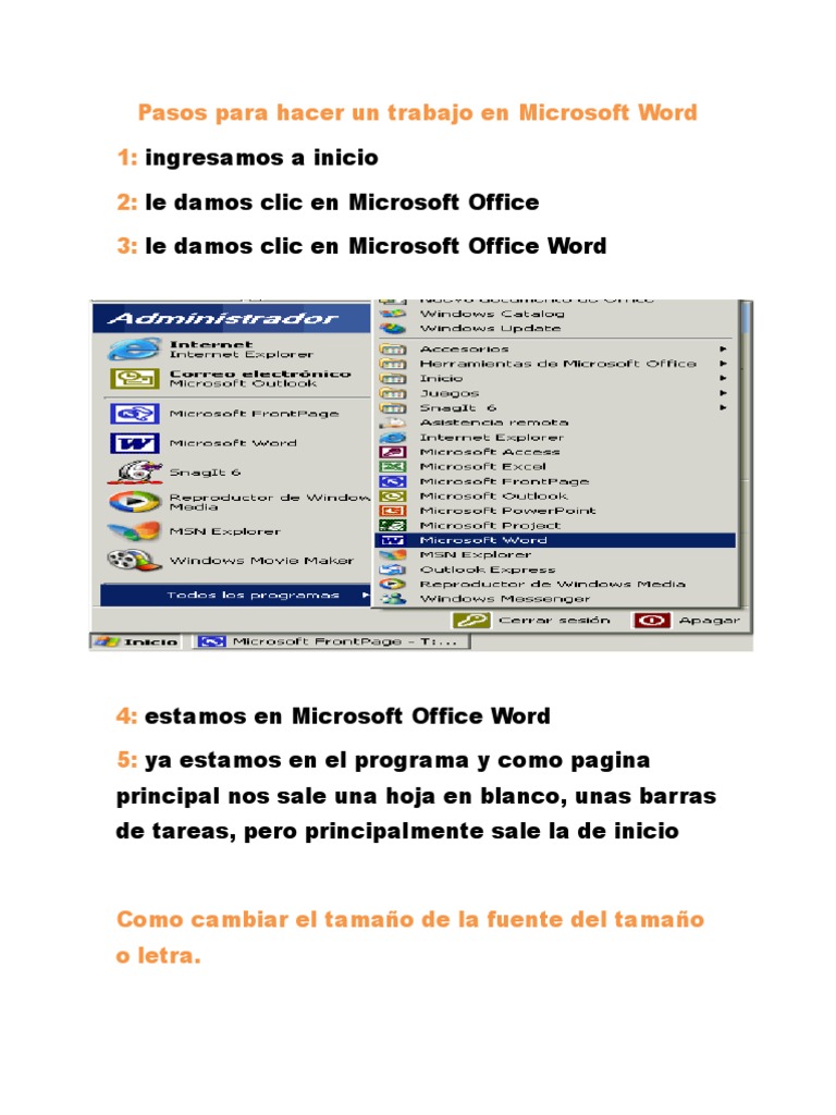 Pasos Para Hacer Un Trabajo en Microsoft Word | Microsoft Word | Suites ...