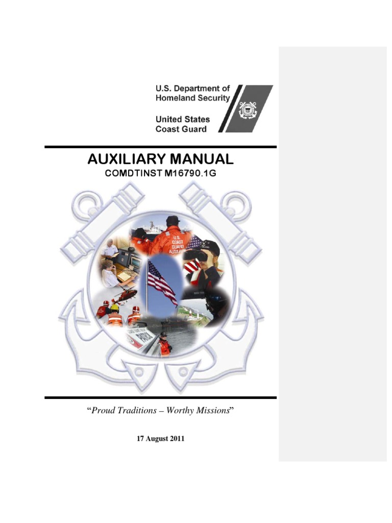Uscg Auxiliary Manual | PDF | United States Coast Guard | Military Branches