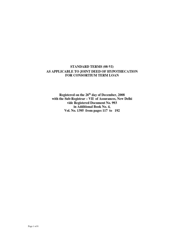 Deed of Hypothecation-ST2 | PDF
