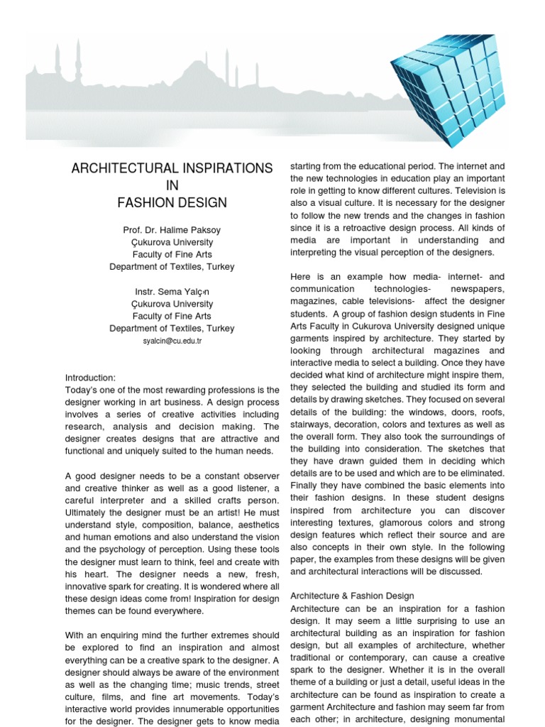 Architectural Inspirations in Fashion Design | PDF | Fashion | Fashion ...