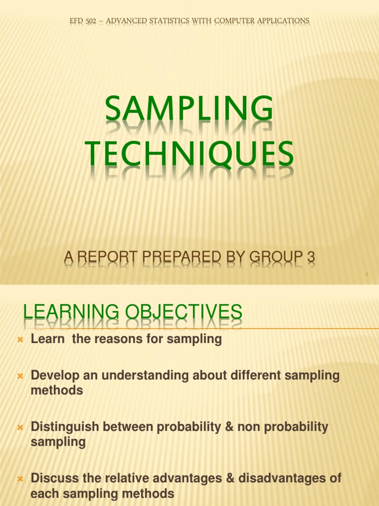 Report On Sampling Techniques | PDF | Sampling (Statistics ...