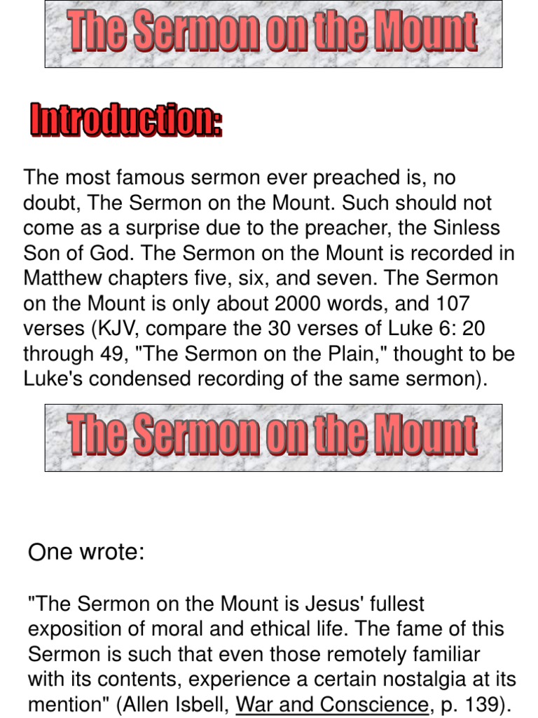 The Sermon On The Mount | PDF | Sermon On The Mount | Sermon