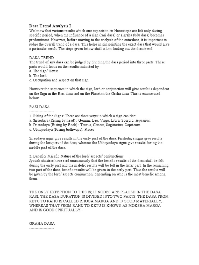 Dasa Trend Analysis I | PDF