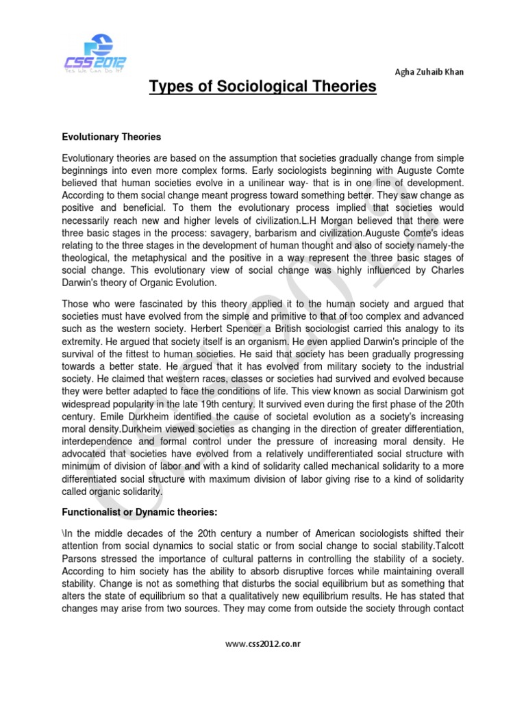 Types of Sociological Theories | Social Structure | Sociology