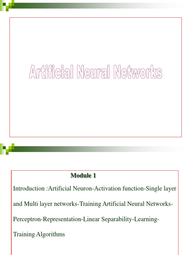 ANN PG Module1 | PDF | Artificial Neural Network | Errors And Residuals