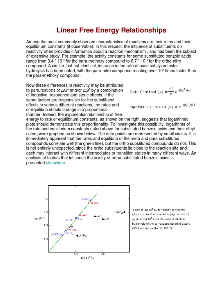 Hammett Equation and LFER Analysis | PDF | Organic Chemistry | Chemistry