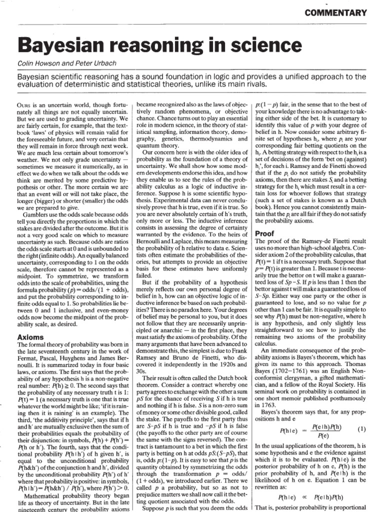 Bayesian Reasoning in Science | PDF