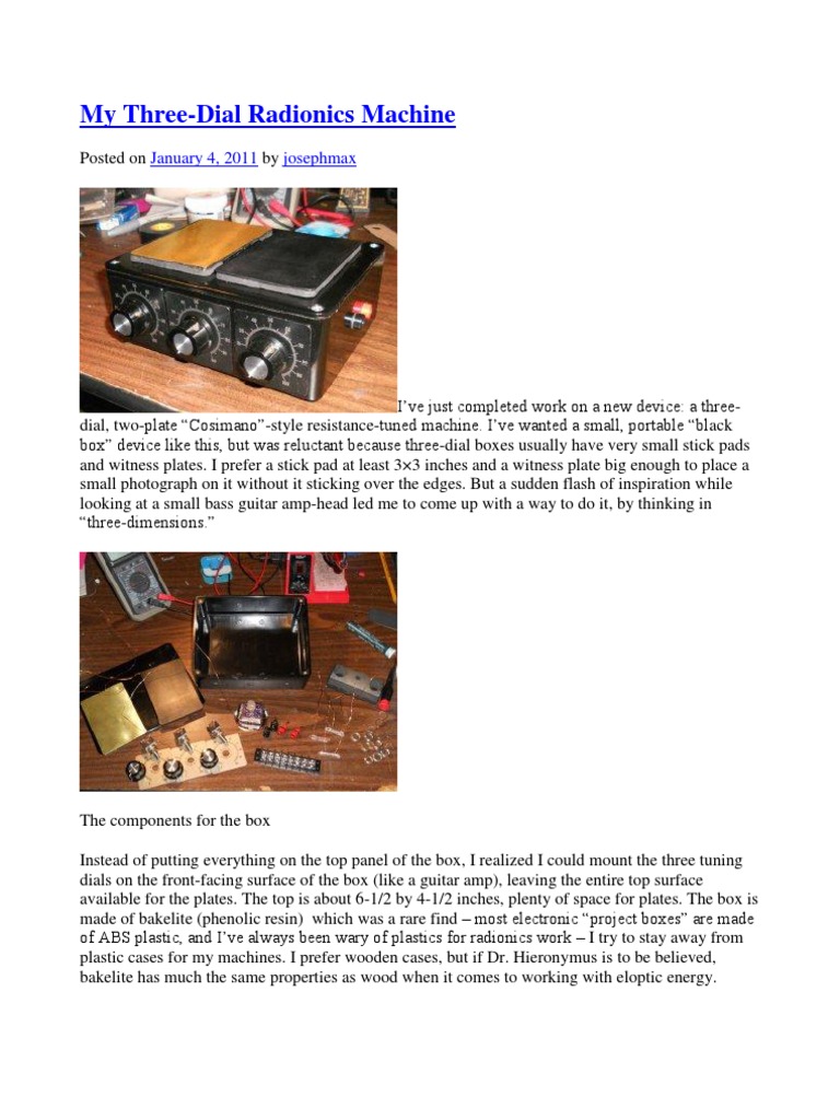 My Three Dial Radionic Machine 2 Piastre (Inglese) | PDF | Amplifier ...