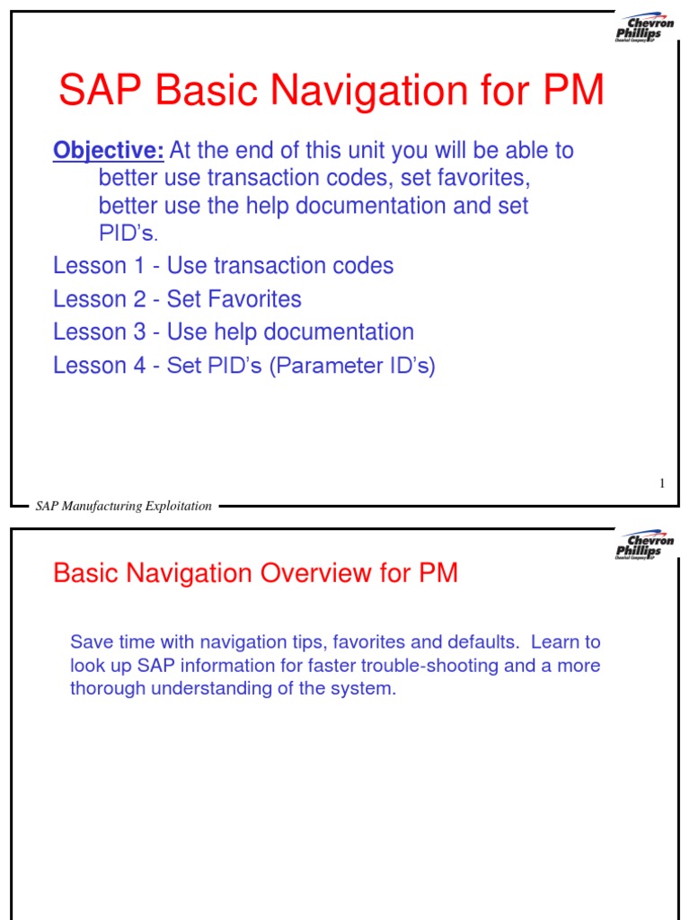 SAP Basic Navigation in The PM Module | PDF | Human–Computer ...