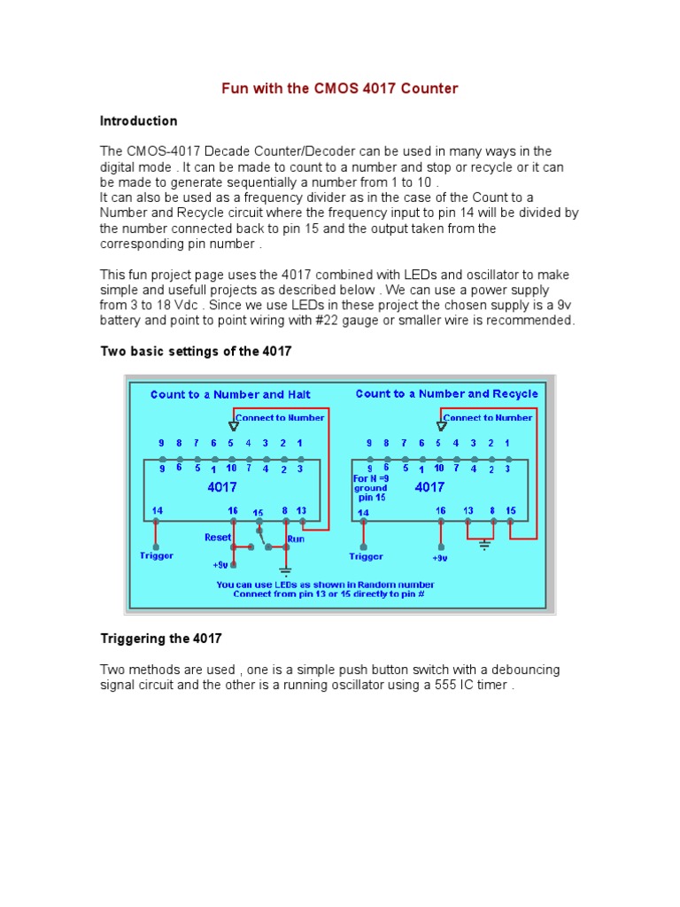 CMOS 4017 Counter | PDF | Electronic Circuits | Digital Technology