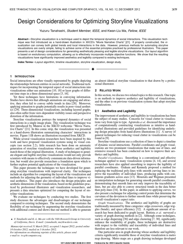 Design Considerations For Optimizing Storyline Visualizations | PDF | Visualization (Graphics ...