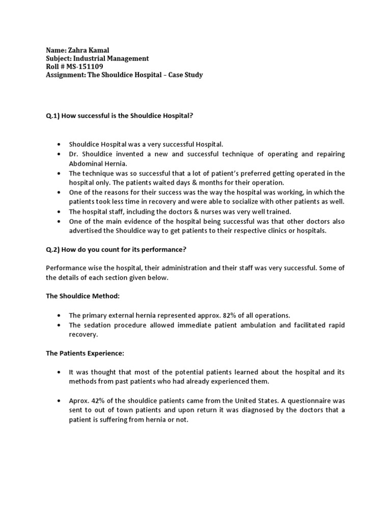 Assignment | Hospital | Patient | Free 30-day Trial | Scribd