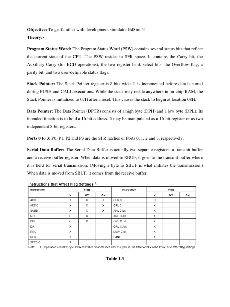 Theory of EDsim 51 | PDF | Instruction Set | Digital Technology