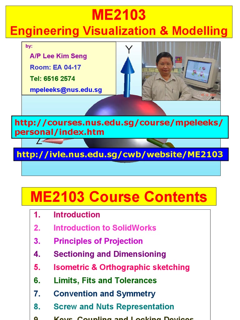 ME2103 Engineering Visualization Overview | PDF | Geometry | Space