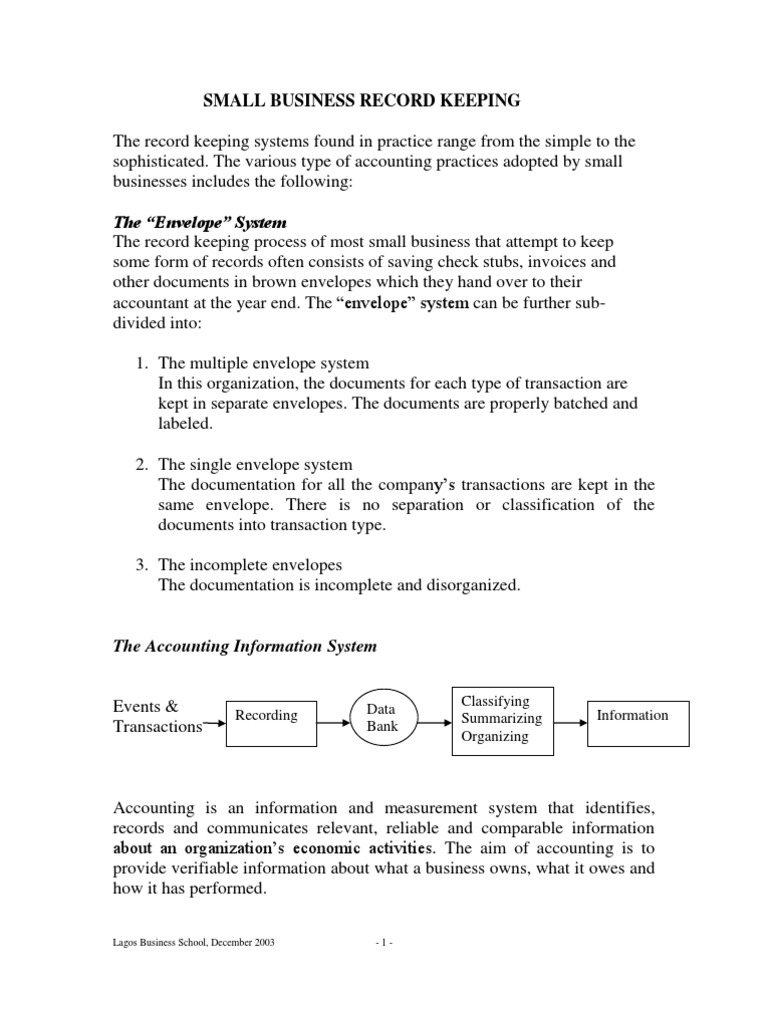 Small Business Record Keeping | PDF | Debits And Credits | Balance Sheet