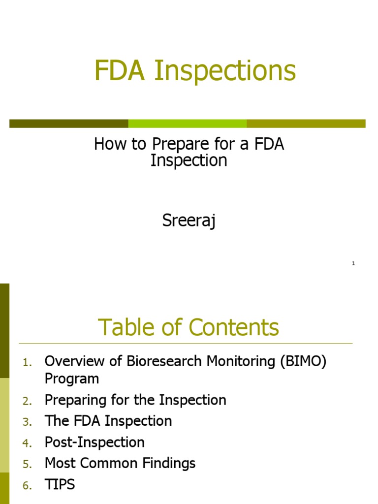 How to Prepare for a FDA Inspections | Clinical Trial | Food And Drug ...