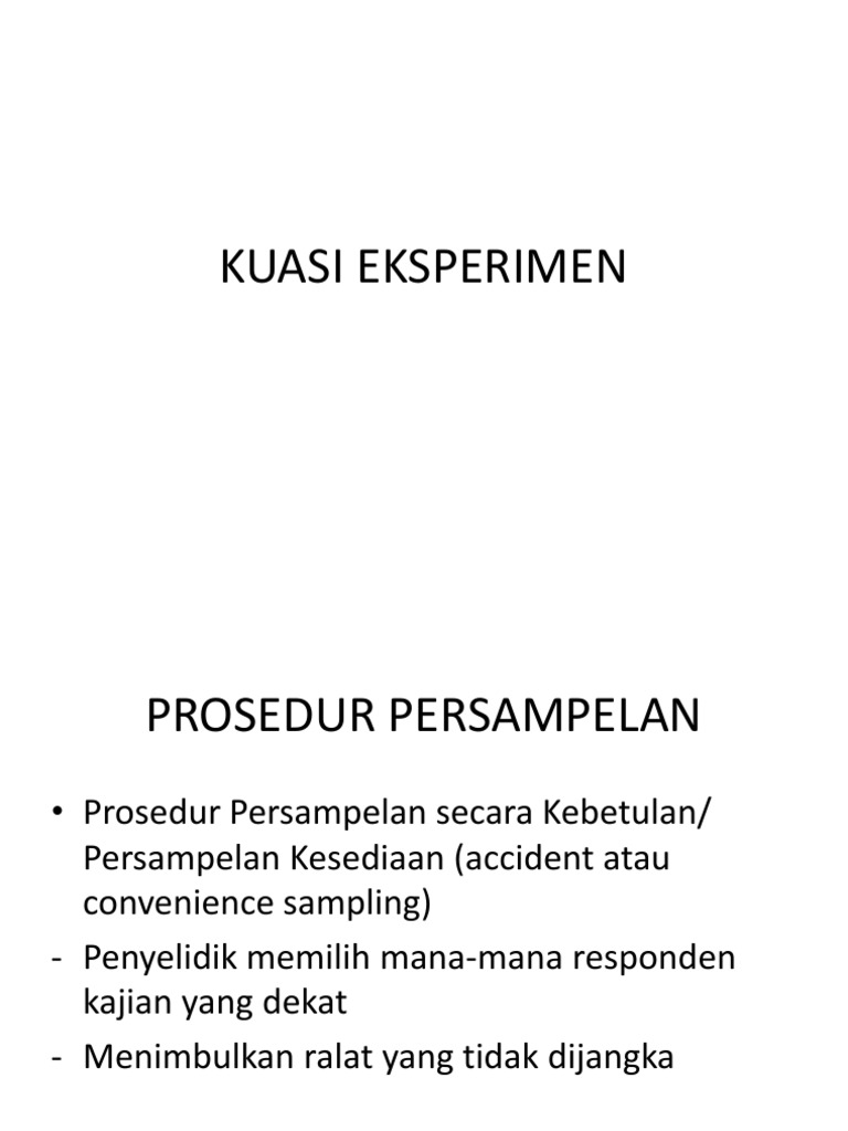Kuasi Eksperimen | PDF