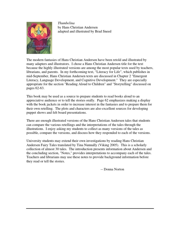 Teaching Thumbelina: Activities & Insights | PDF | Foreign Language Studies