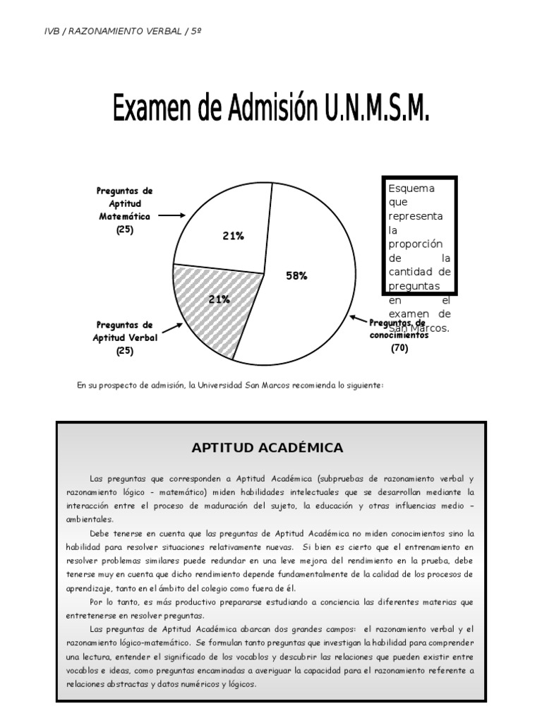 IV Bim - R.V. - 5to. Año - Guía 6 - Examen de Admisión UNMSM | PDF | Sangre | Leucocito