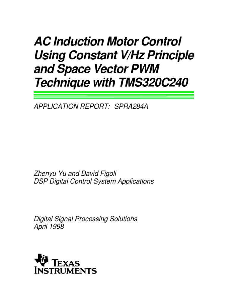 Ac Motor Control Theory (Constant V-F and Vector PWM With DSP Tms320) | PDF | Power Inverter ...