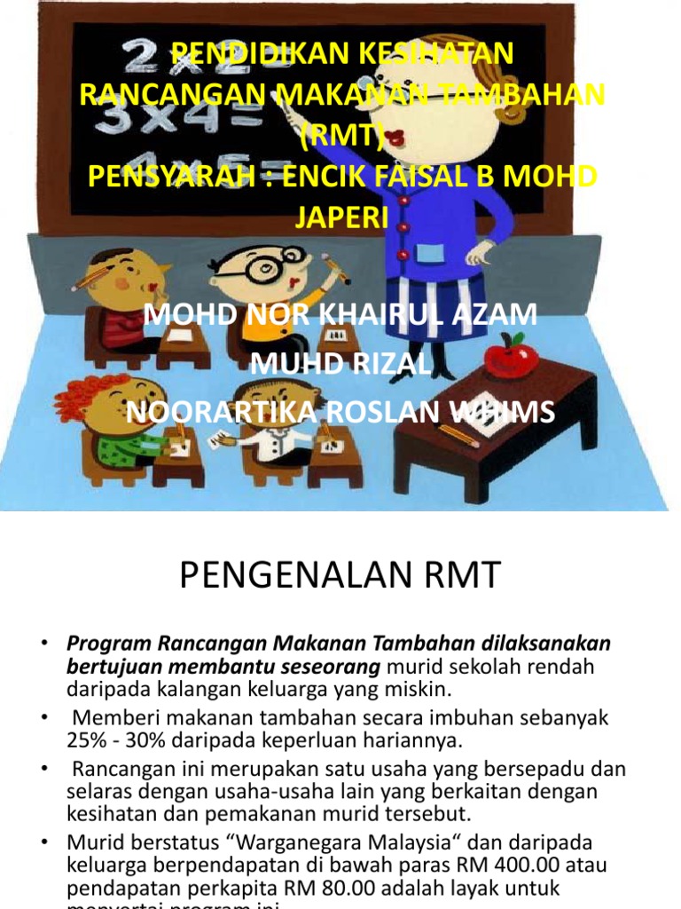 Pendidikan Kesihatan RMT PPT 5pismp | PDF