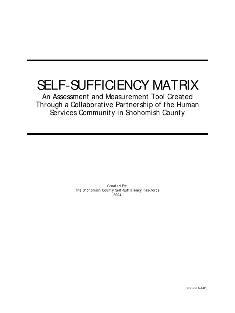 Self-Sufficiency Matrix | Substance Abuse | Parenting